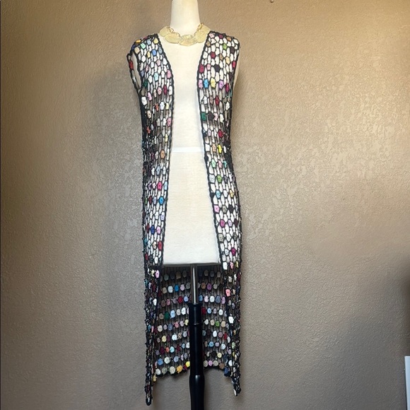 Jackets & Coats | Gorgeous Rainbow Crochet Sleeveless Duster | Poshmark